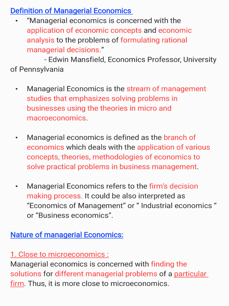 Conceptmeaning of Managerial Economics - 221206 - 202211 | PDF