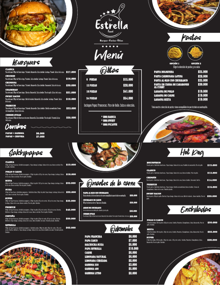 Menu Final | PDF | Salchicha | Pancho