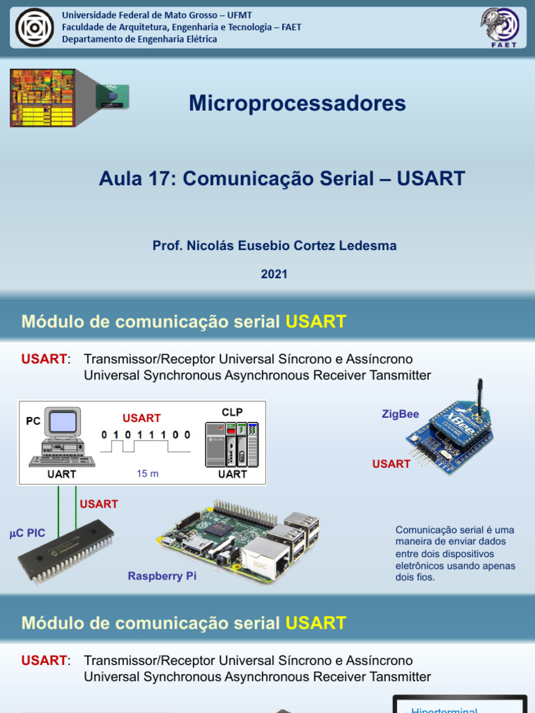 Unidade-3 Aula-17 Comunicacao Serial USART | PDF | Engenharia Elétrica | Transmissão de dados