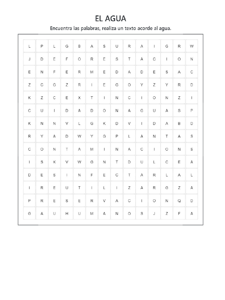 Sopa de Letras Agua | PDF