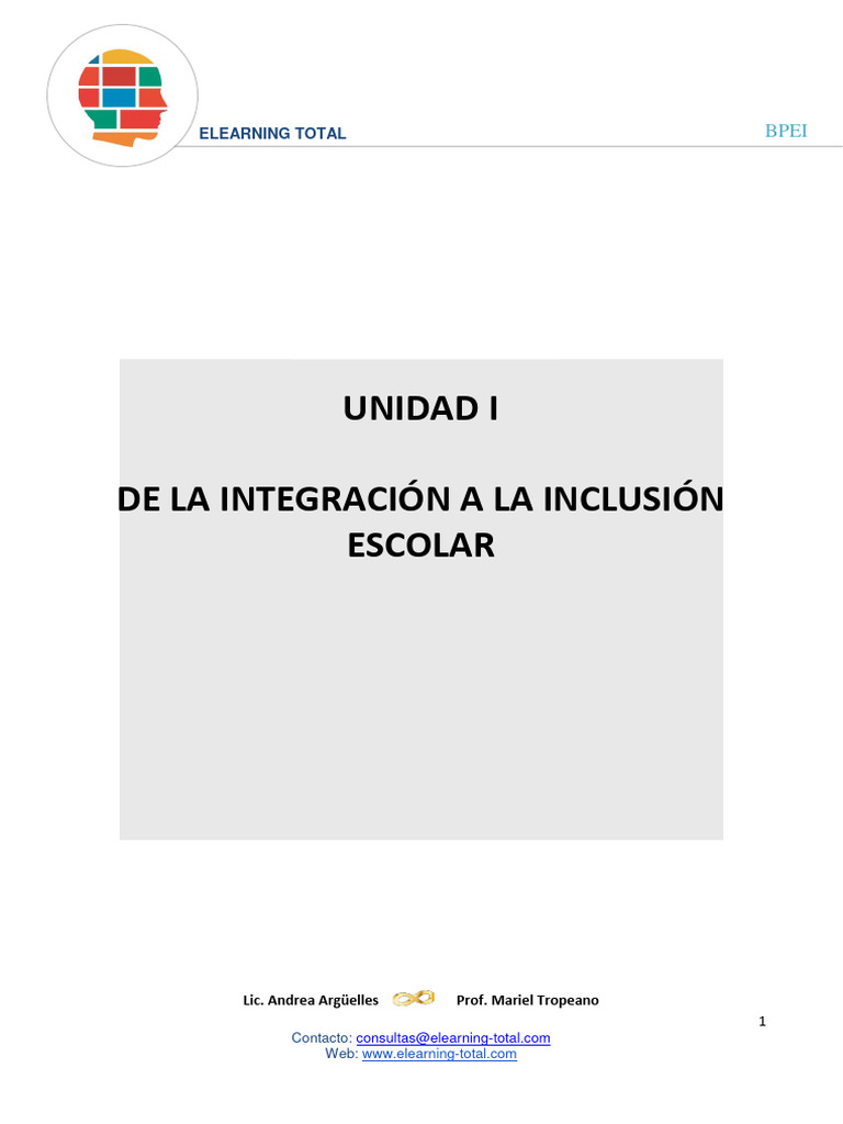 De La Integración A La Inclusión Escolar | PDF | Inclusión (Educación ...