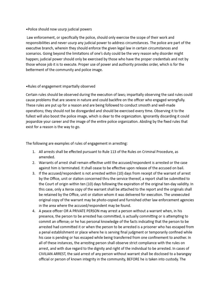 CRIM104 Professional Conduct and Ethical Standards OUTPUT | PDF | Arrest | Crimes