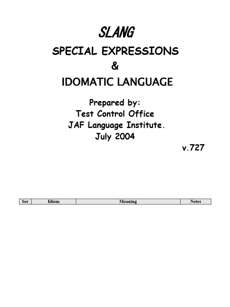 SLANG | PDF SLANG | PDF