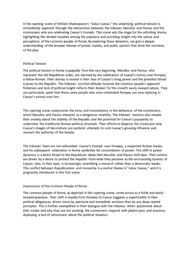 Julius Caesar Opening Project | PDF | Julius Caesar