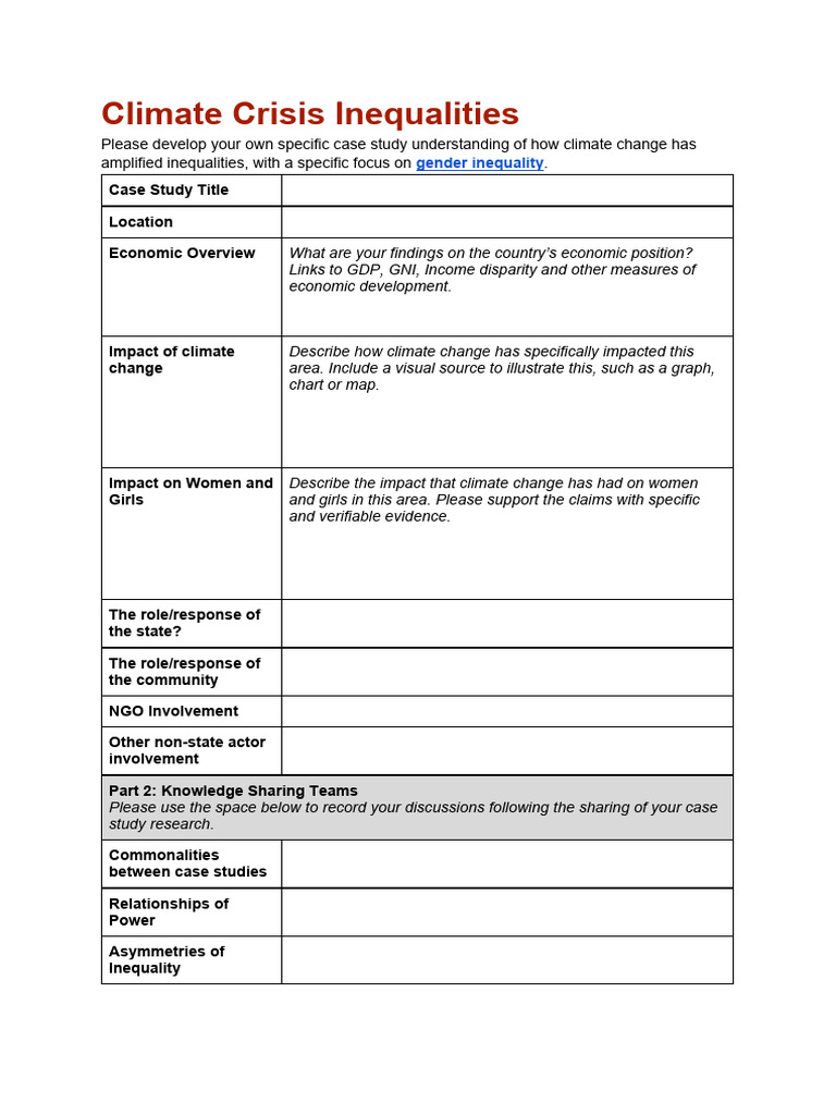 Climate Crisis Inequalities Framework | PDF | Social Science