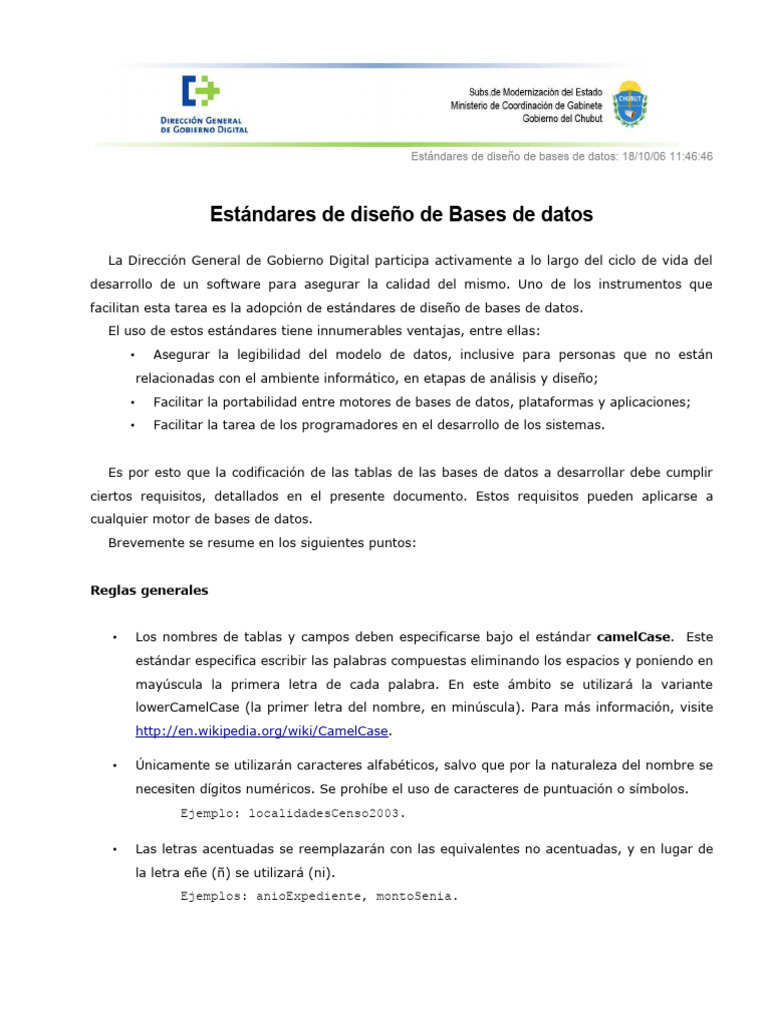 Estandares de Diseno de Bases de Datos | PDF | Bases de datos | Software