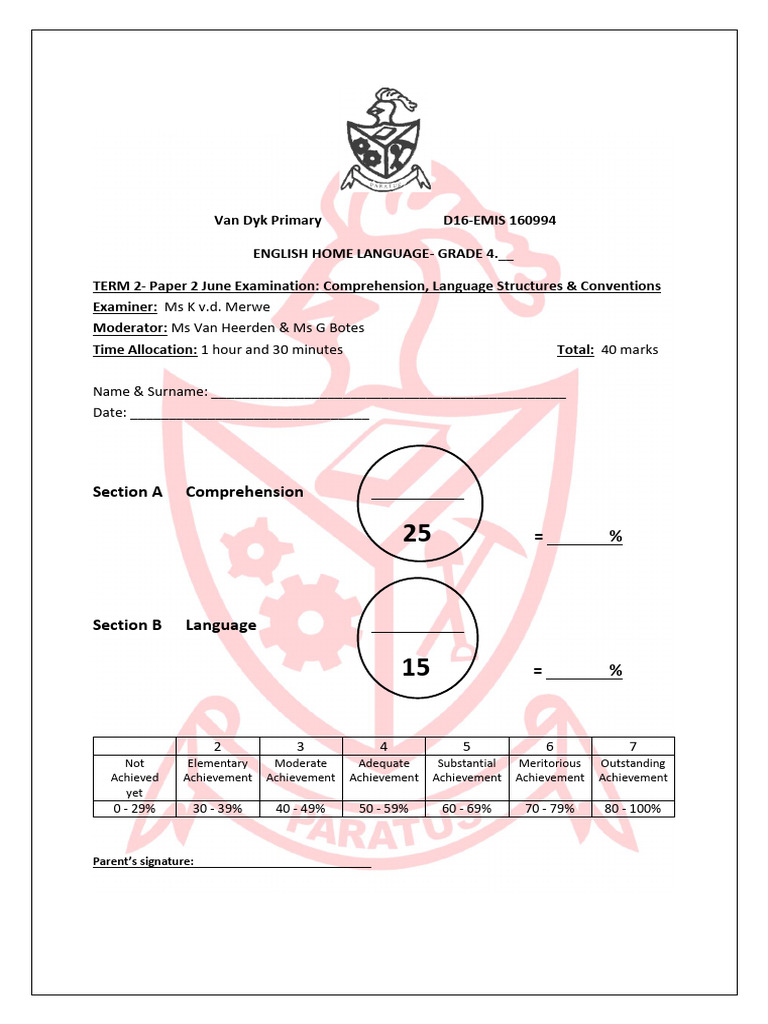 2018 June Exam Paper 2 English Grade 4 June Exam | PDF | Mouse ...