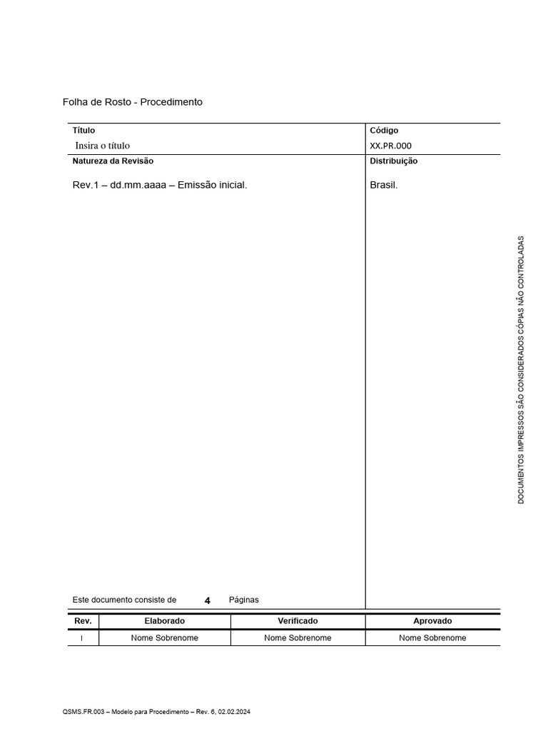 Modelo para Procedimento | PDF | Negócios