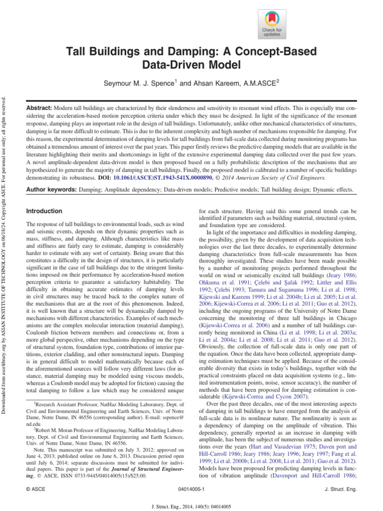 Tall Buildings and Damping-A Concept-based Data-driven Model | Download Free PDF | Damping ...