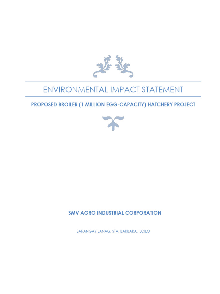 Broiler Hatchery Project SMV Poultry Farm EIS Fina | PDF ...