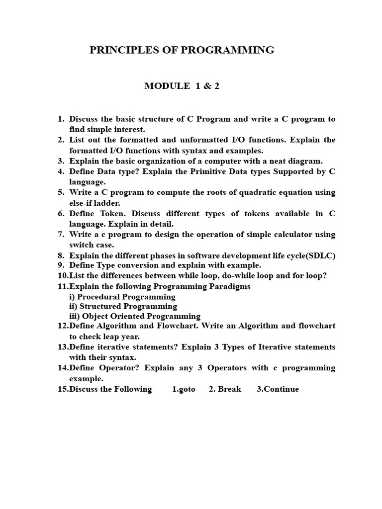 Pop Module 1 & 2 | PDF