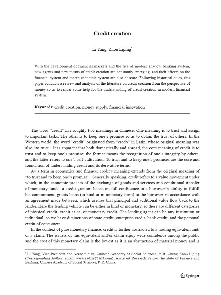 10.1515 - Cfer 2014 030302 | PDF | Shadow Banking System | Money Creation