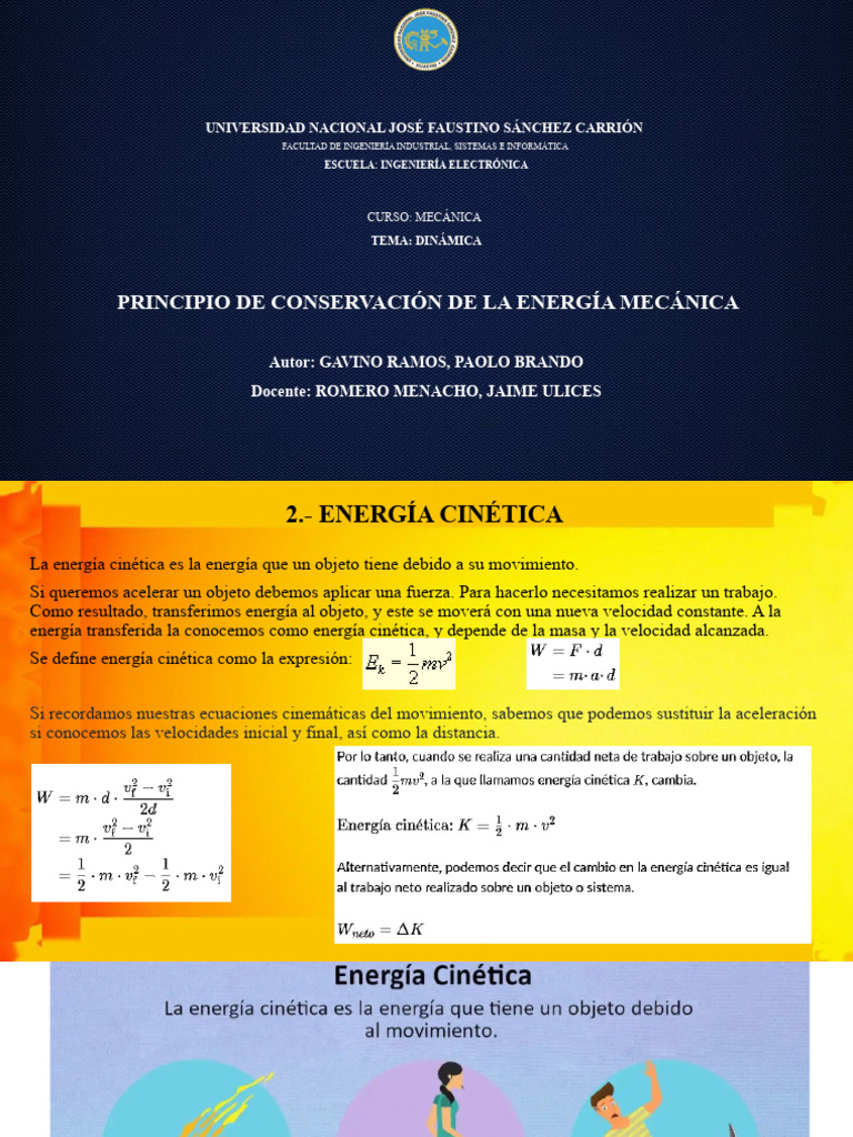 Principio de La Conservación de La Energía Mecánica. | PDF | Fricción ...