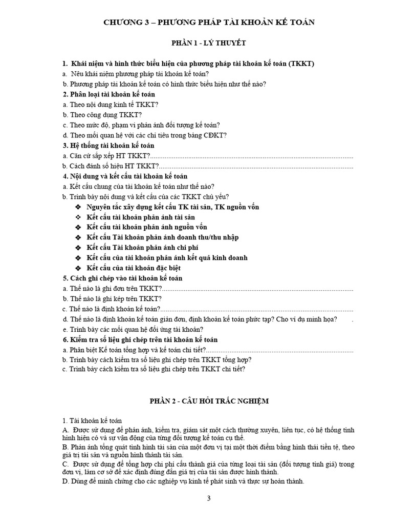 3-HỆ THỐNG CÂU HỎI VÀ BÀI TẬP NLKT - C 3 | PDF