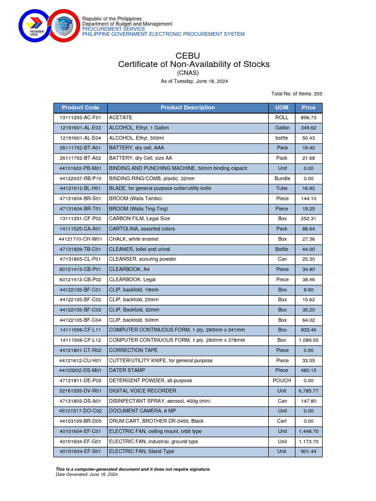 PS DBM Cebu CNAS 6-18-2024 | PDF | Paper | Envelope
