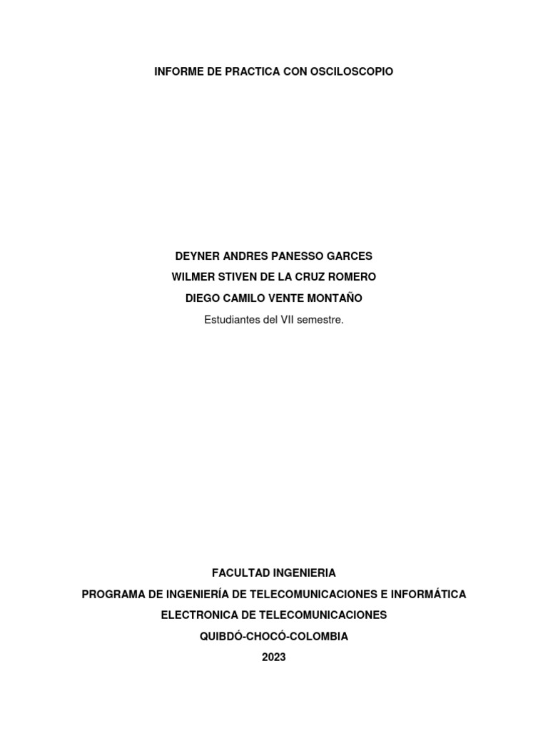 INFORME1 | PDF | Telecomunicaciones | Ingenieria Eléctrica