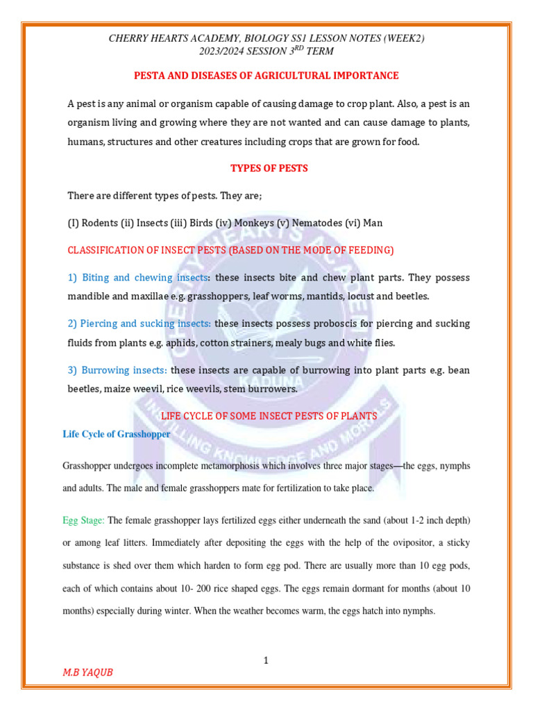 Ss1 Week 3 Pests and Diseases of Agricultural Importance-2 | Download ... Ss1 Week 3 Pests and Diseases of Agricultural Importance-2 | Download ...