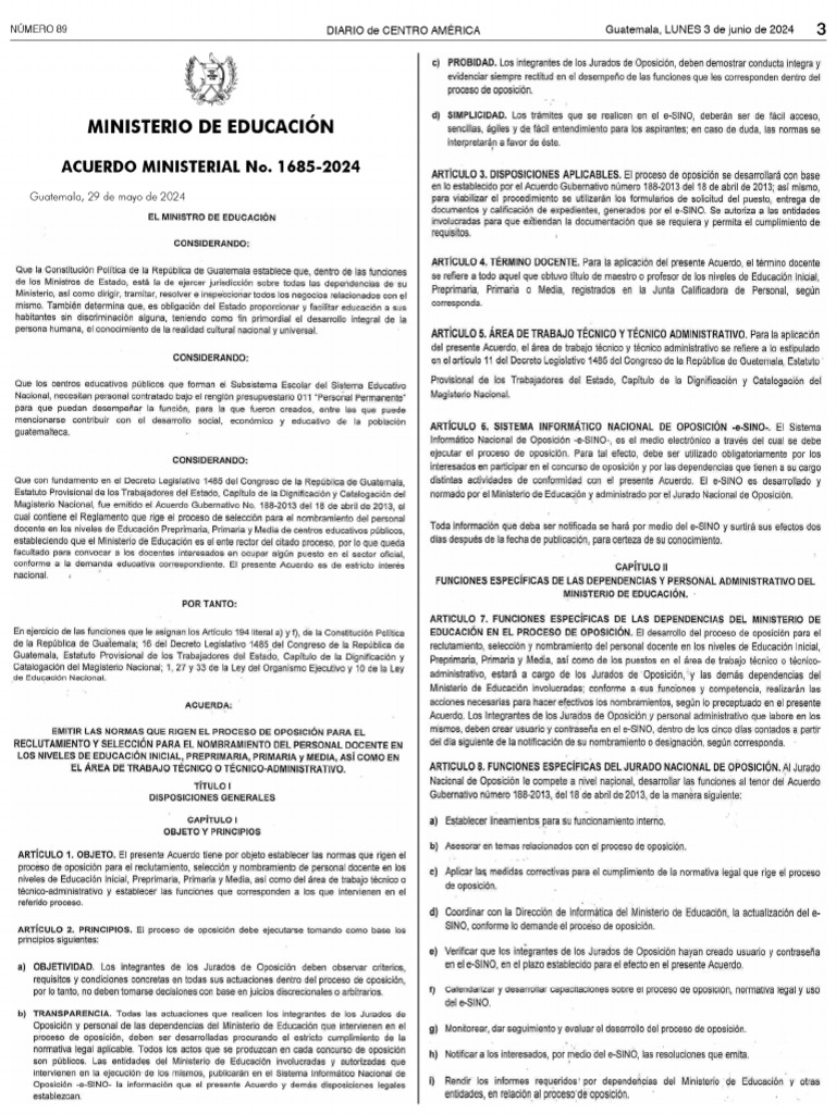 1685-2024 Convocatorias Mineduc | PDF