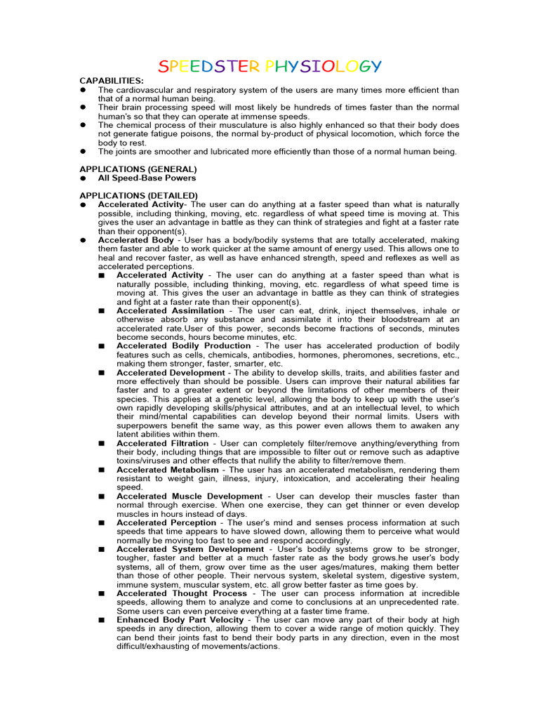 SPEEDSTER PHYSIOLOGY | Download Free PDF | Force | Acceleration