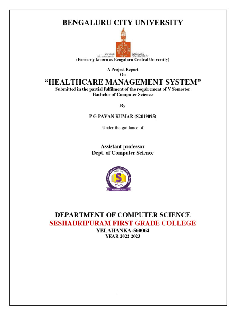 Hospital Management System Project Report | PDF | Conceptual Model ...