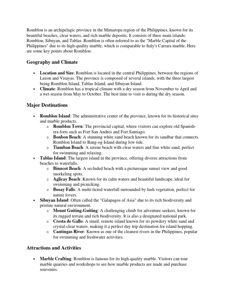 Romblon | PDF | Earth Sciences | Physical Geography