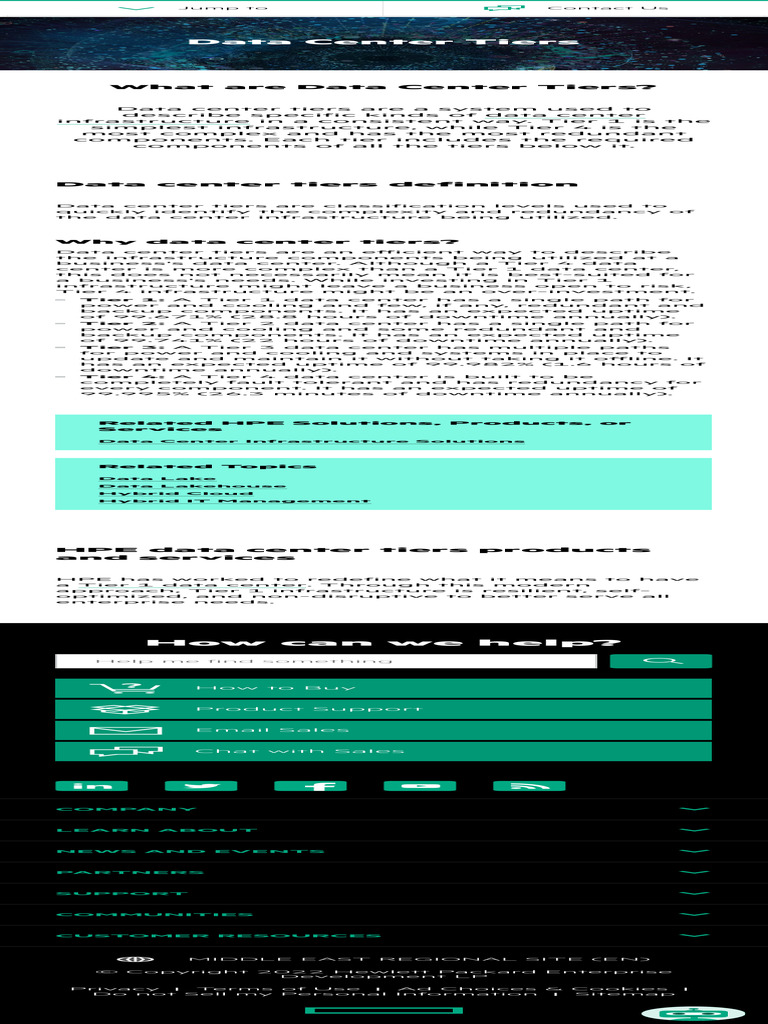 What Are Data Center Tiers Glossary HPE MIDDLE EAST | PDF | Data Center ...