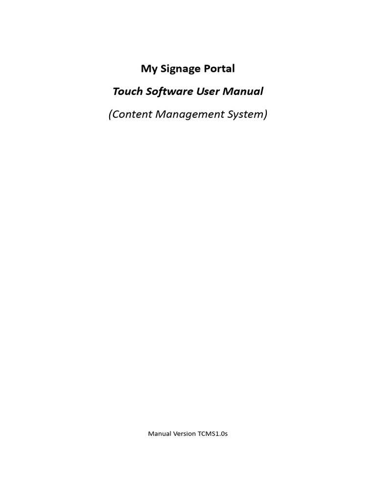 My Signage Portal Touch Software Guide | PDF | Websites | Button ...