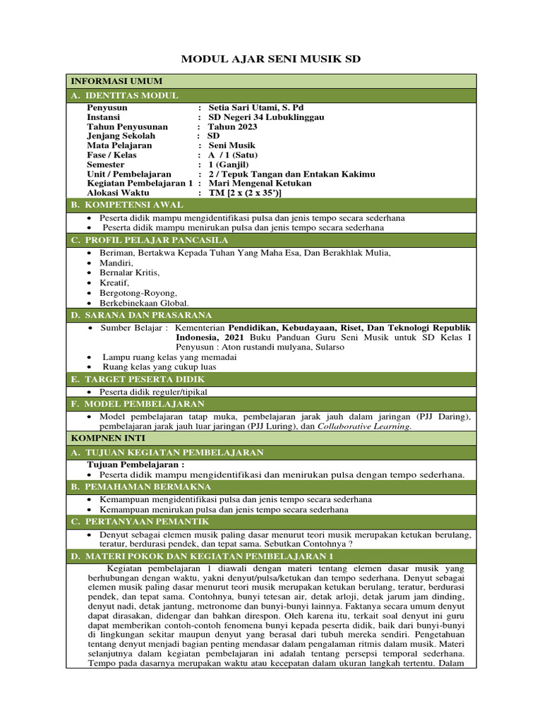 Modul Ajar Agust | PDF