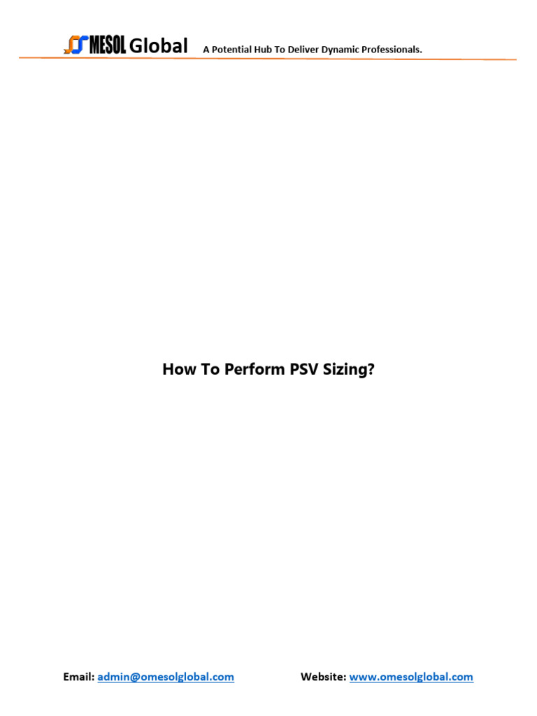 ? How To Perform PSV Sizing - ? | PDF | Gas Technologies | Gases ? How To Perform PSV Sizing - ? | PDF | Gas Technologies | Gases