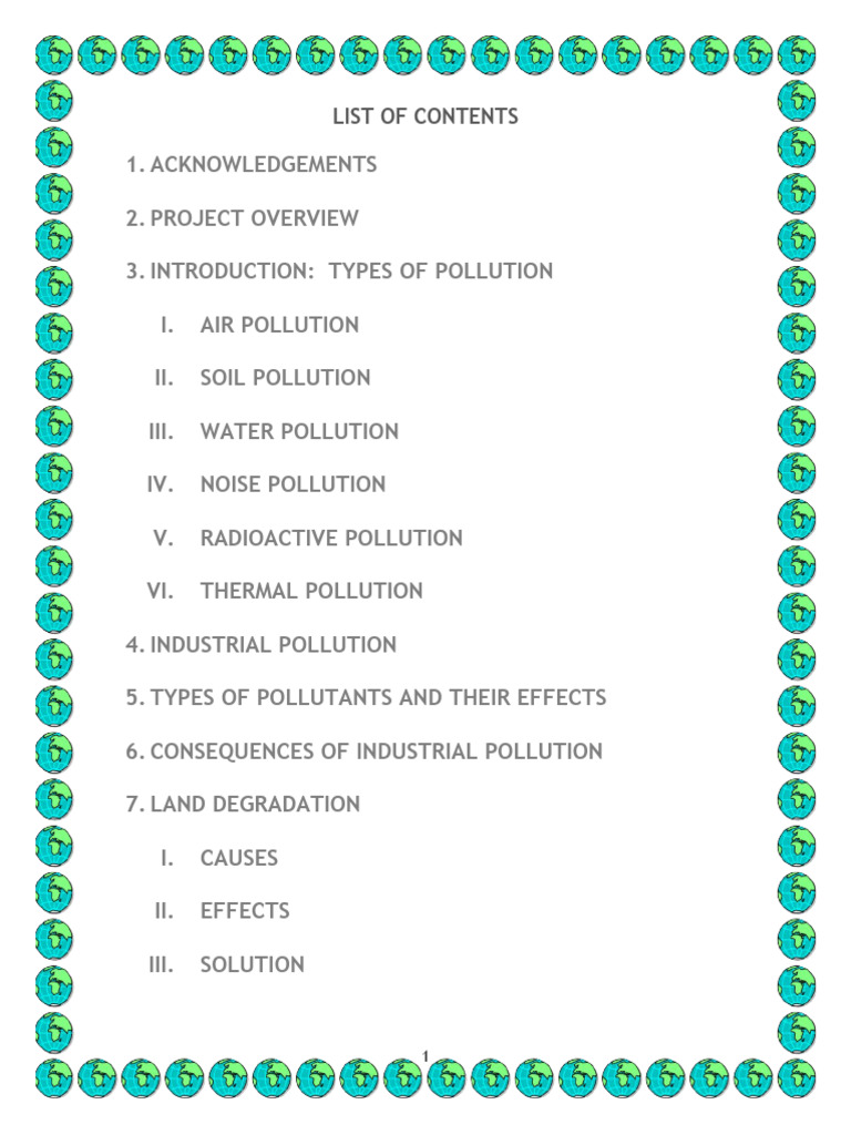 Project On Pollution | PDF | Pollution | Environmental Degradation