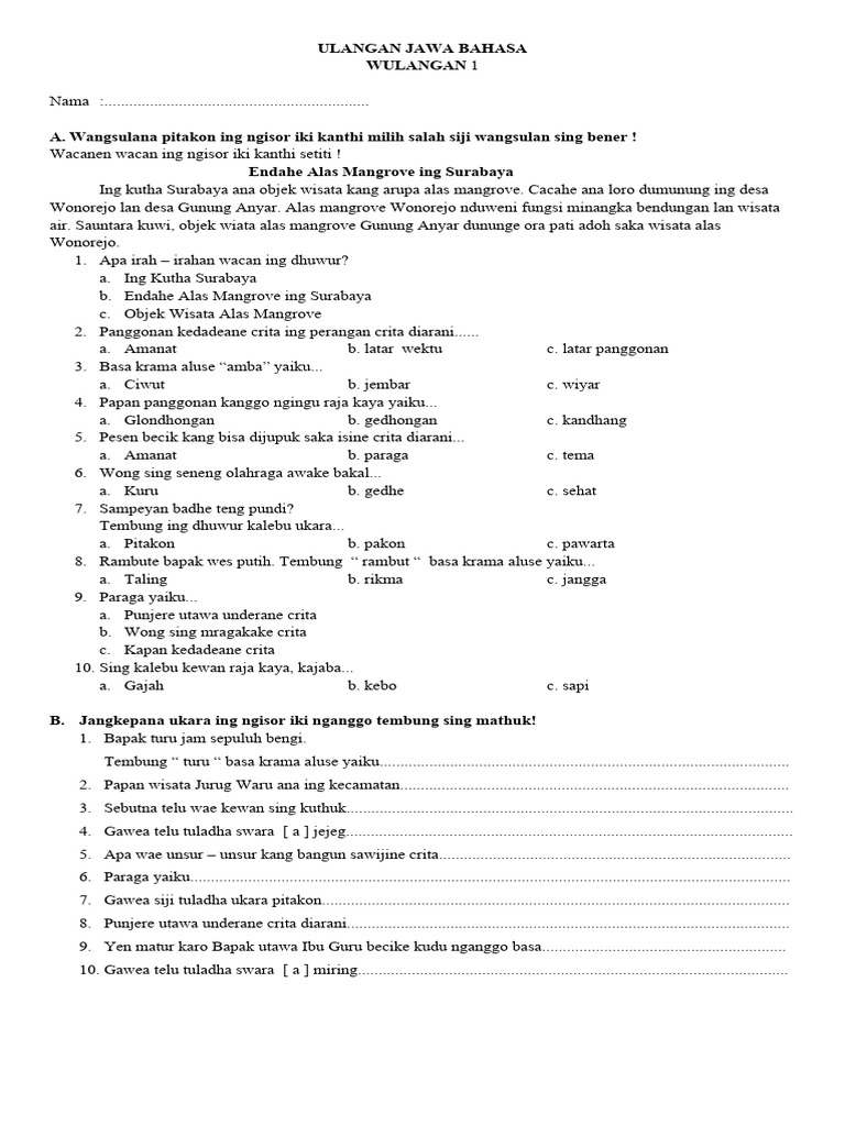 Uh Jawa Wulangan 1 | PDF