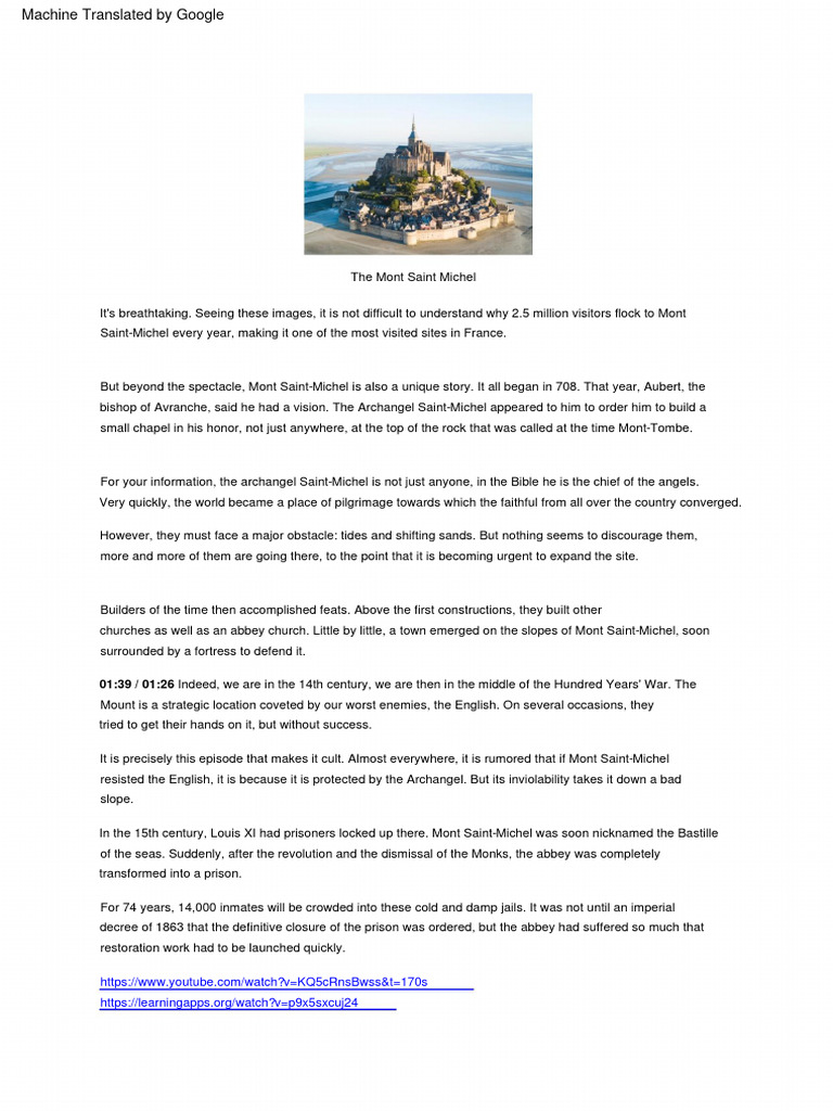 Le Mont Saint-Michel Anglais | PDF