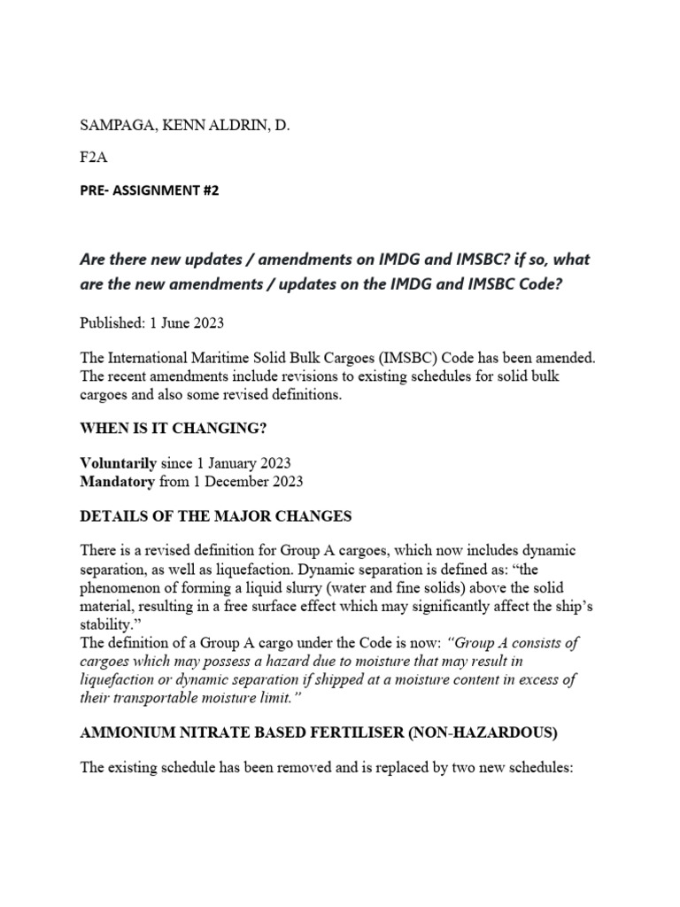 Pre-Assignment#2, Sampaga, Kenn Aldrin, F2a | PDF | Fertilizer | Materials