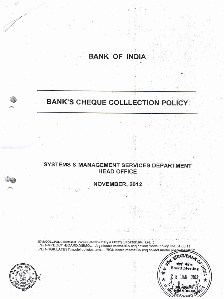 Banks Cheque | PDF