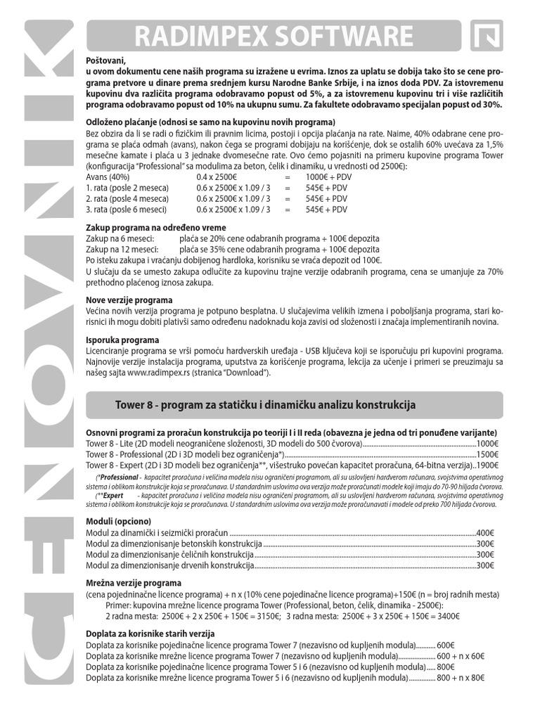 Radimpex - Cenovnik | PDF