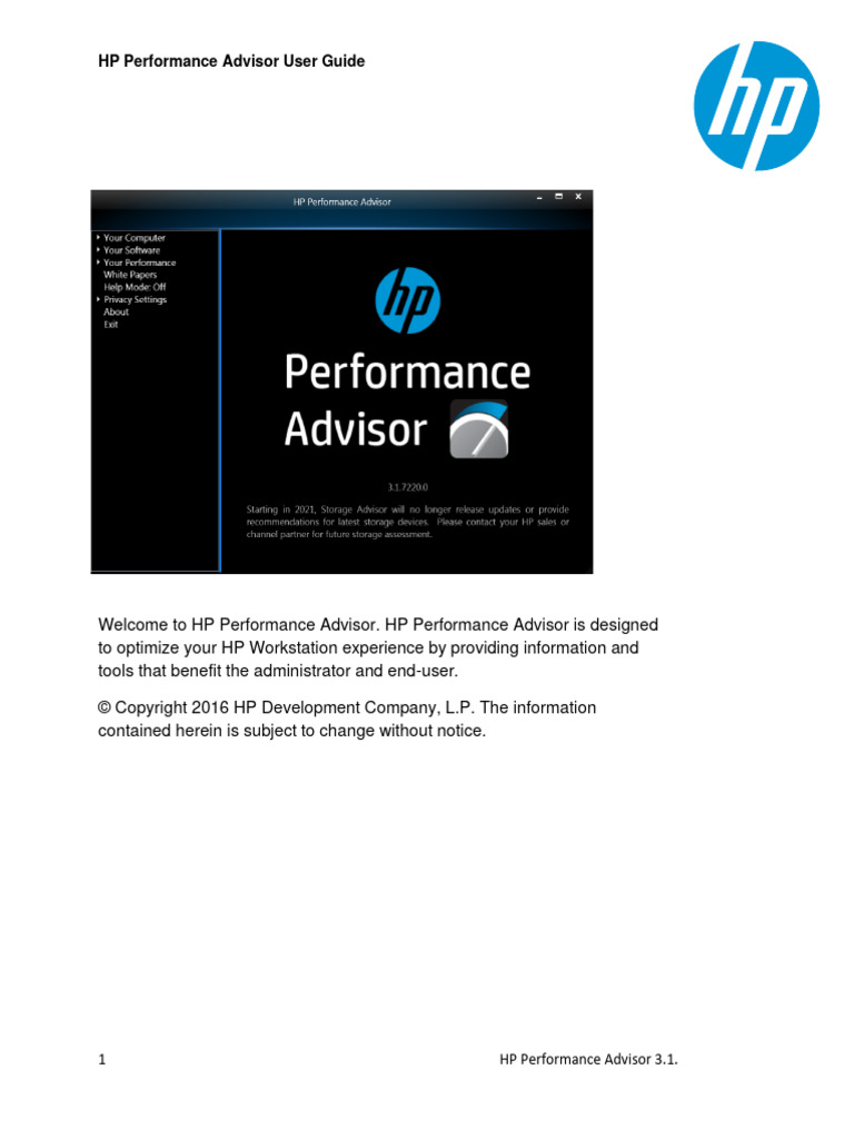 2021.12 HP Perf Advisor 3.1 UG | Download Free PDF | World Wide Web ...