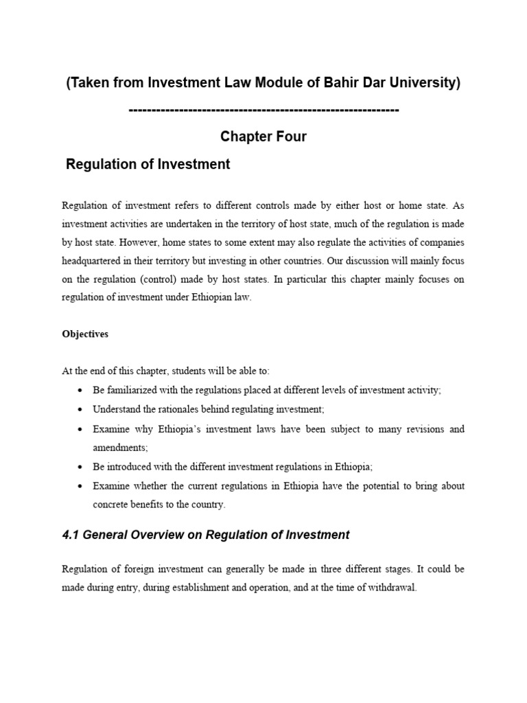 Regulation of Investment | PDF | Investing | Joint Venture