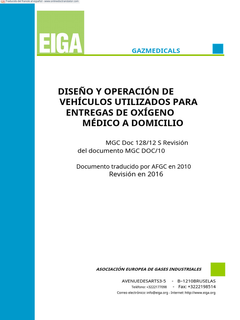 EIGA DOC 128-12.fr - Es | PDF | Oxígeno | Líquidos