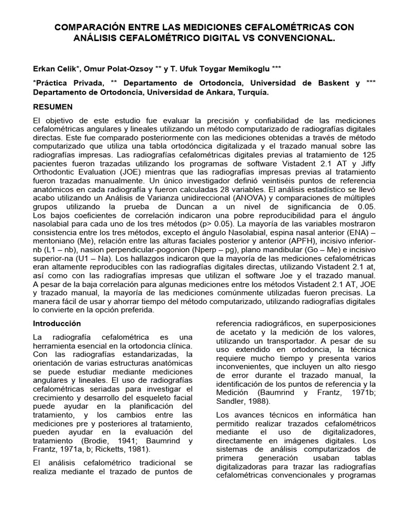 Cefalometria Digital Vs Convencional Traducido | Descargar gratis PDF ... Cefalometria Digital Vs Convencional Traducido | Descargar gratis PDF ...