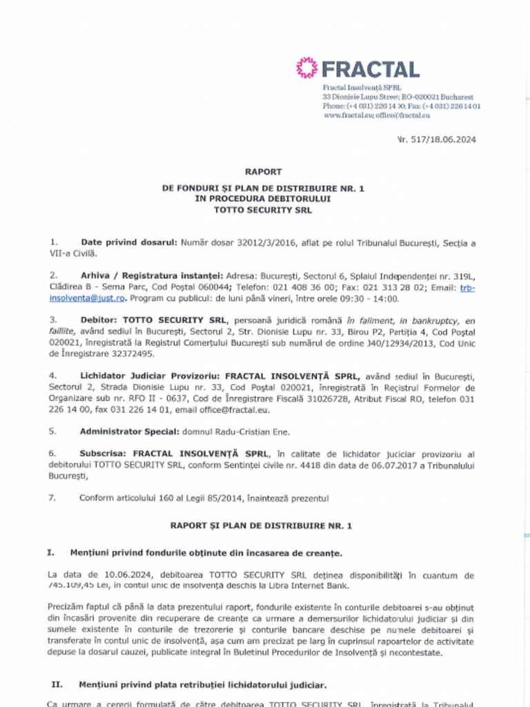 6508 Totto Security Raport de Fonduri Si Plan de Distribuire | PDF