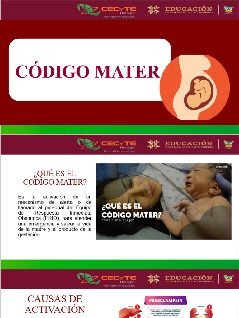 Codigo Mater | PDF | El embarazo | Reanimación cardiopulmonar
