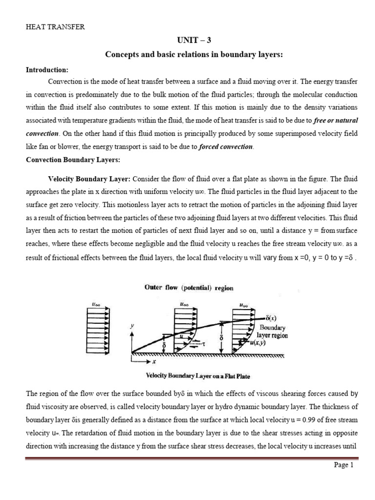 Heat Transfer - Unit 3 | PDF | Boundary Layer | Turbulence