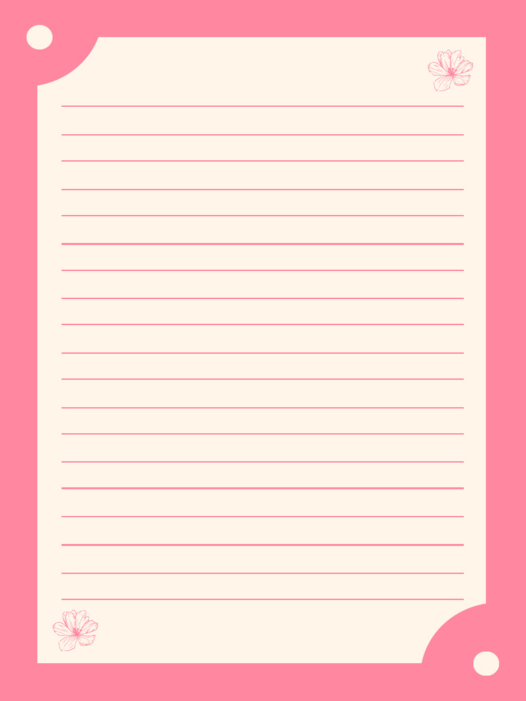 Documento A4 Folha de Caderno Rosa | PDF