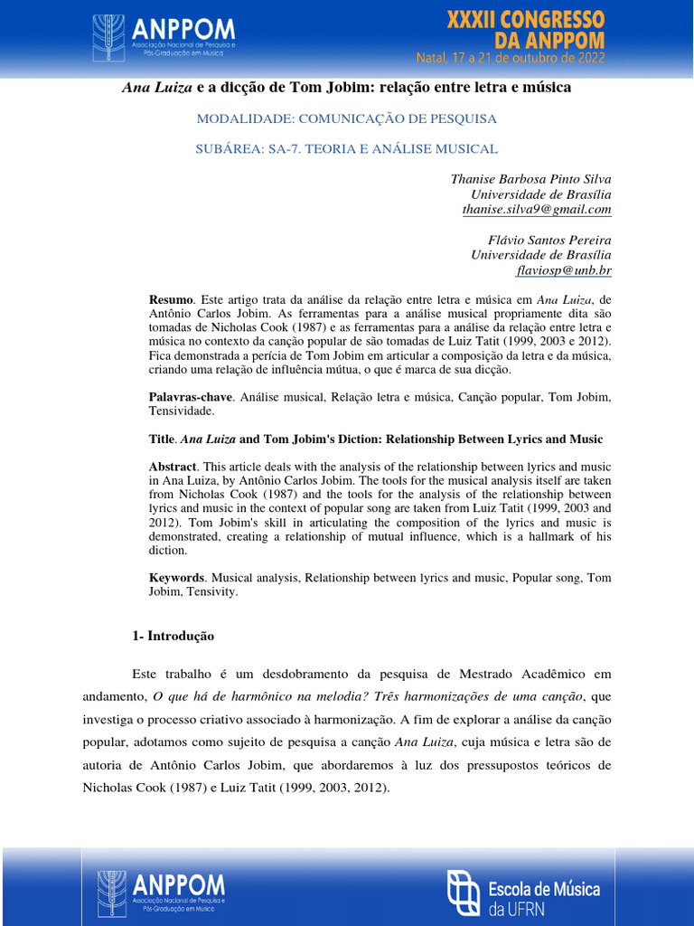 Thanise - Flávio - Ana Luiza e A Dicção de Tom Jobim - Relação Entr ...