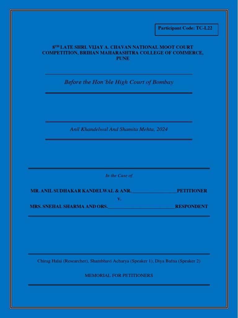 TC-L22 Petitioners BMCC Moot Court | PDF | Certiorari | Arbitration
