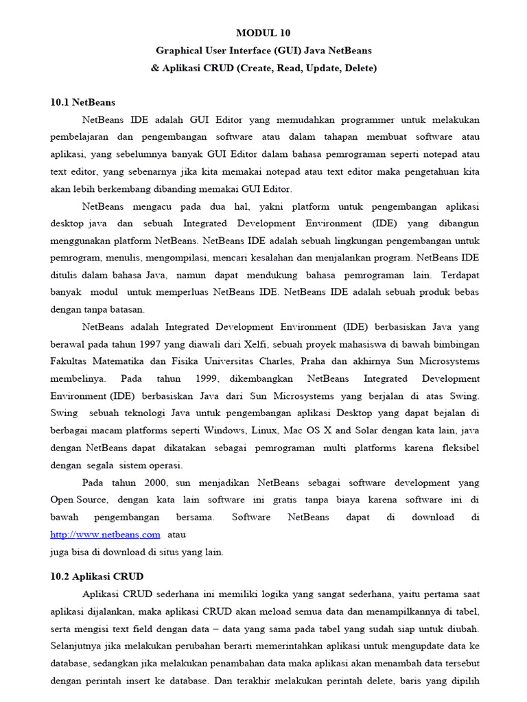 MODUL 10 AplikasiCRUD | PDF | Komputer