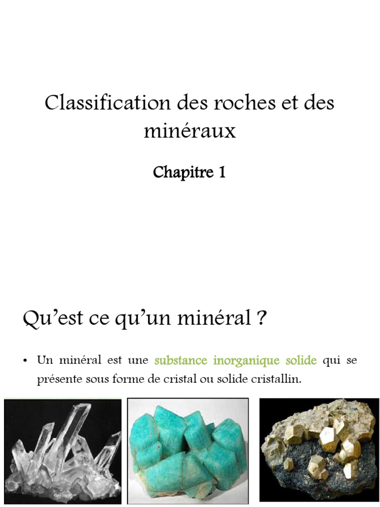 Classification des roches et minéraux | PDF | Roche magmatique | Minéral