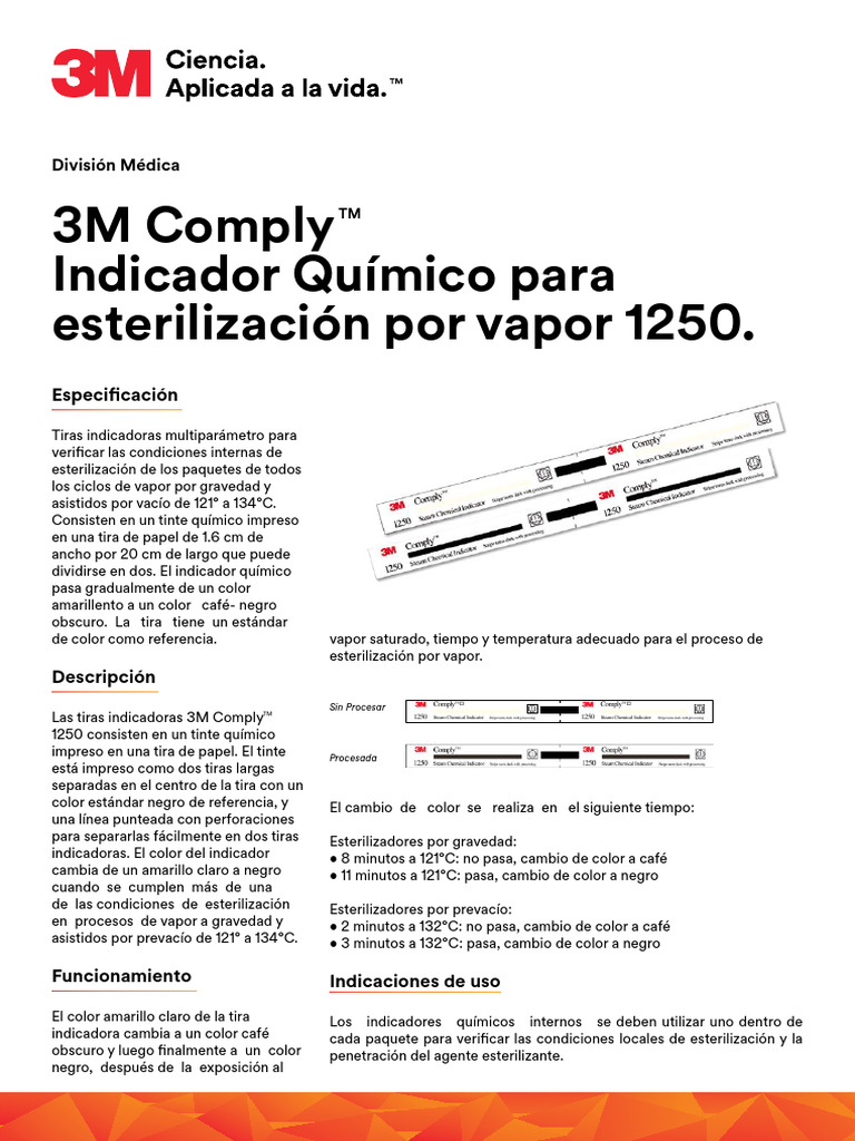Indicador Quimico Comply | PDF | Esterilización (Microbiología)