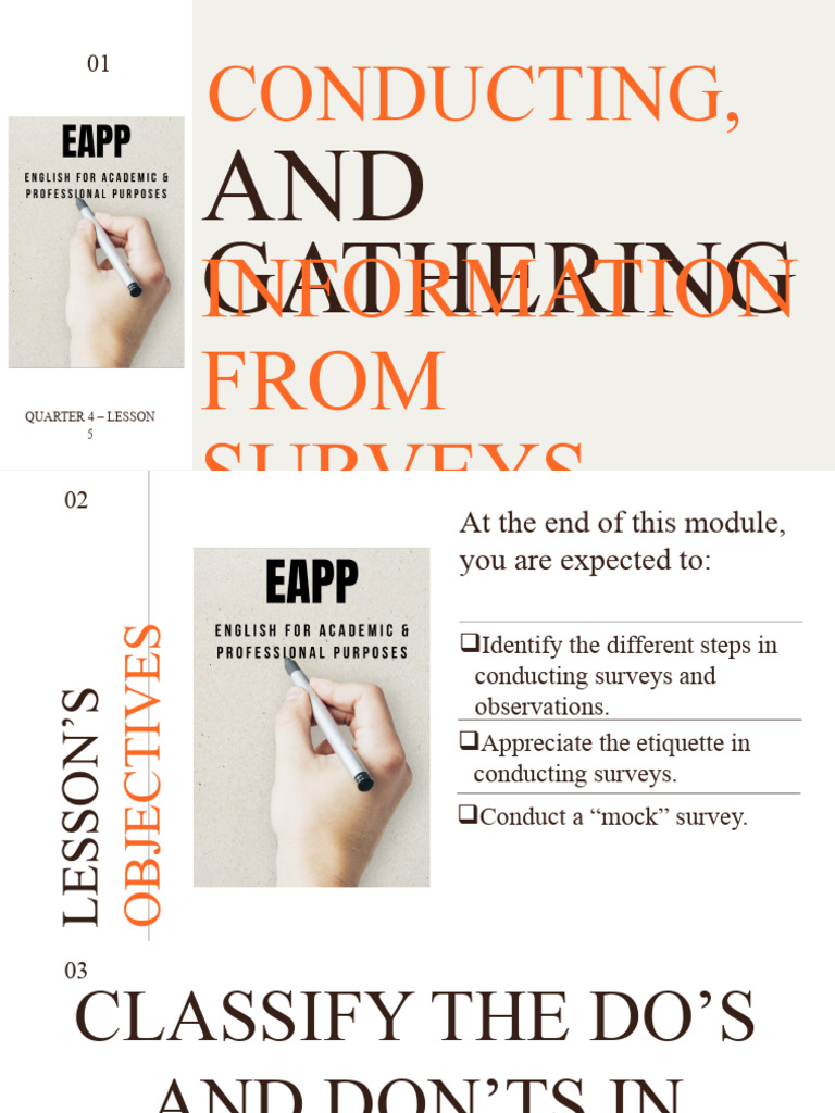 Q2 M5 CONDUCTING GATHERING INFORMATION FROM SURVEY Autosaved | PDF ...