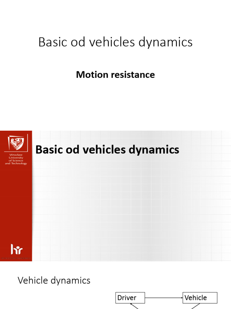 Basic Od Vehicles Dynamics | Download Free PDF | Force | Friction